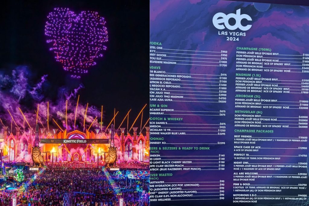 這個價錢有合法？網瘋傳賭城電音音樂節 EDC 超高價飲料價目表，一瓶酒是外面 40 倍價格？ - 洛杉磯週報 - 亞洲版